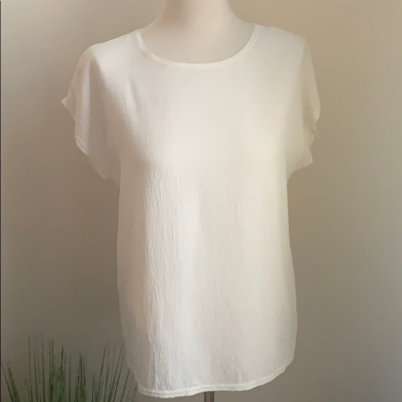 Vintage | Tops | Vintage 8s 90s Ivory Crepe Boxy Top | Poshmark
